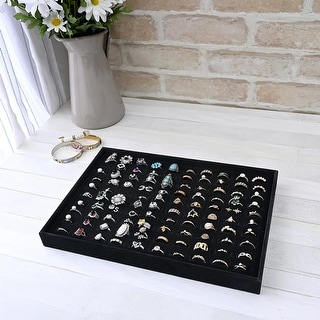 2 Pcs Set 100 Slots Ring Tray Display, Slotted Ring Showcase Display ...