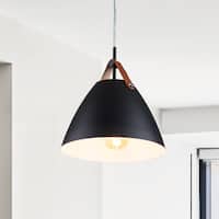 2 Pack Industrial Pendant Light With Black Metal Dome Lamp Shade - On ...
