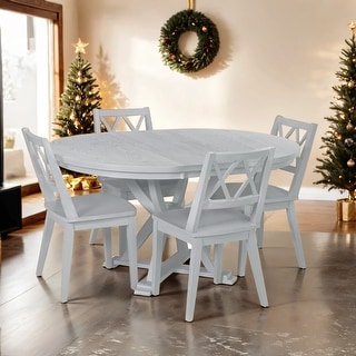 5-Piece Extendable Dining Table and 4 Chairs Set - Bed Bath & Beyond ...