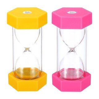 2 Min Sand Timer, 1 Set(2pcs)Small Sandy Clock, Sand Glass Yellow, Pink ...