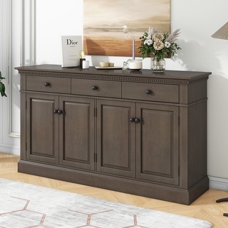 Taupe Retro Buffet Cabinet 60" Sideboard Cabinet w/ 3 Drawers, Buffet ...