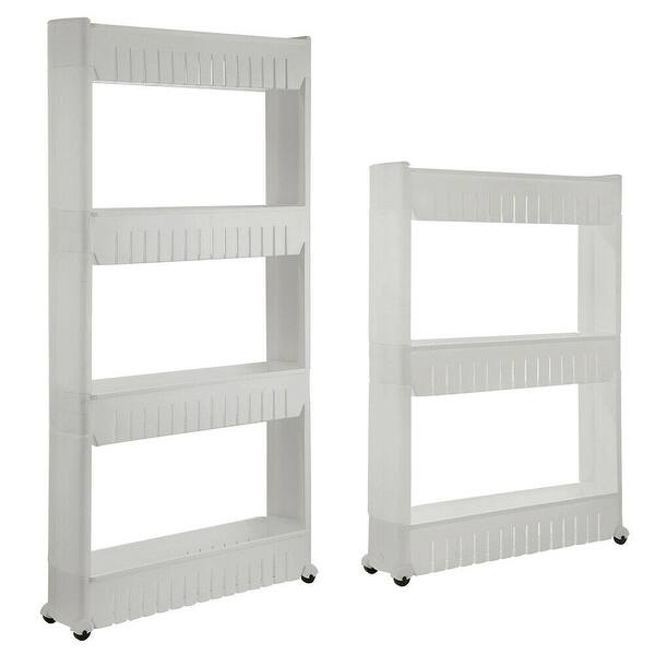 Slim Slide Out Pantry Storage Rack Mobile Shelving Unit Organizer - Bed ...