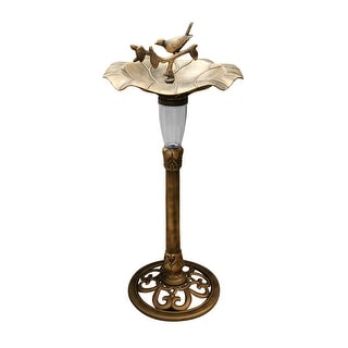 Solar Gold Birdbath with Birds and LED Light - Bed Bath & Beyond - 40098569