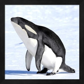 Pixelmated Animals 'Orcaguin' Framed Art - Bed Bath & Beyond - 36591328