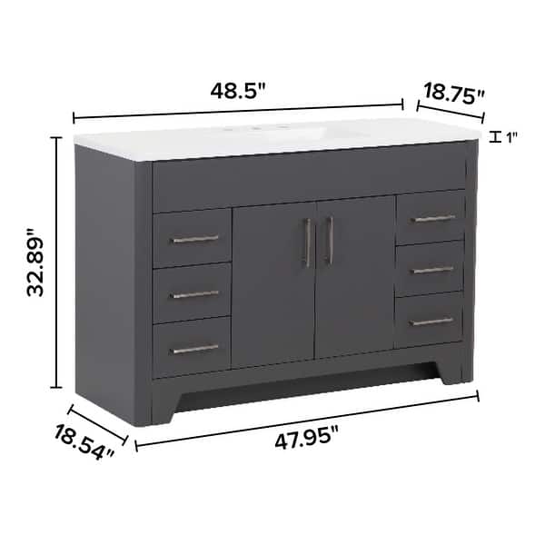 Spring Mill Cabinets Salil 48.5" Bathroom Vanity With Cabinet, 4 ...