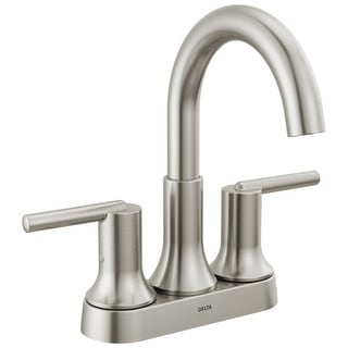 Delta Trinsic Centerset Bathroom Faucet with Metal Push-Pop Drain ...