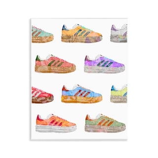 Stupell Various Striped Sneakers Wall Plaque Art Design By Ziwei Li ...