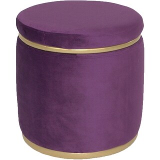 Critter Sitters Purple Velvet Vanity Stool with Storage Lid - Bed Bath ...