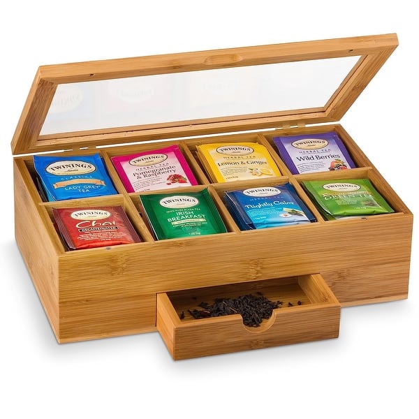 wooden tea box organizer