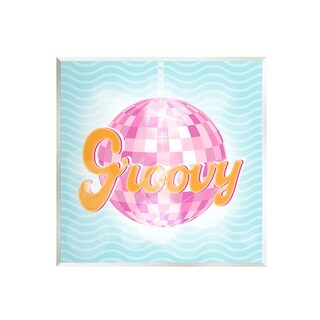 Stupell Groovy Retro Disco Ball Stripes Wall Plaque Art by Martina ...