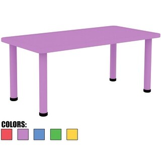 Adjustable Height Kids Plastic Activity Table Metal Leg Rectangle For ...