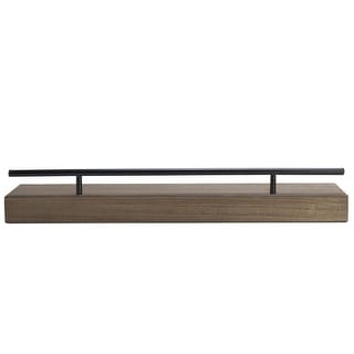Melannco Floating Railing Shelf, 24 Inch, Natural Metal - Bed Bath ...