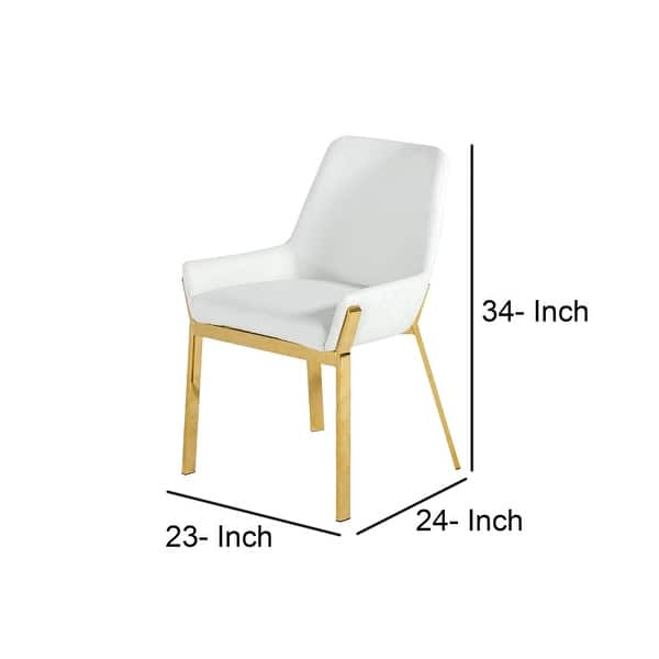 Cid 24 Inch Modern Faux Leather Dining Chair, Armrest, Tight Back ...
