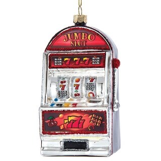 Colorful Slot Machine Glass Christmas Ornament - 6.750 x 4.380 x 3.630 ...