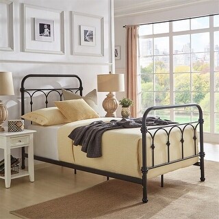 Twin Size Casted Knot Metal Bed in Dark Bronze - Bed Bath & Beyond ...