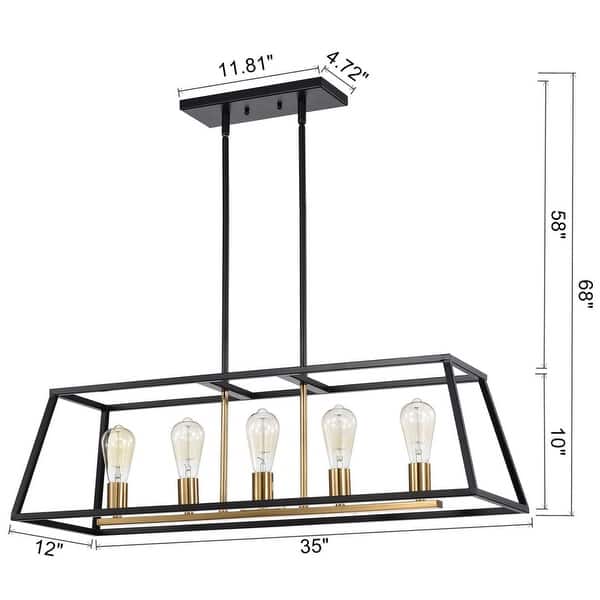 Morrison Linear 5-Bulb Metal LED Kitchen Island Pendant Light - Bed ...