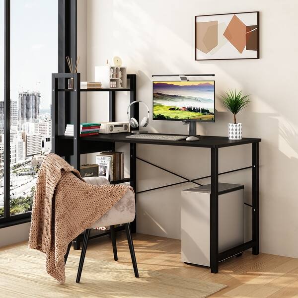 Computer Desk Writing Desks with 4 Tier Storage Shelves - Bed Bath ...