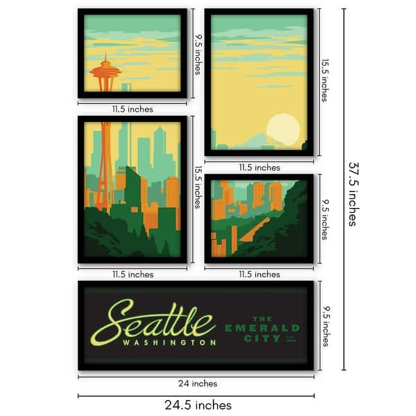 Americanflat Seattle Andy Gregg 5 Piece Grid Wall Art Room Decor Set ...
