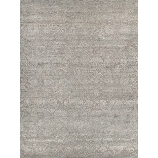 EXQUISITE RUGS Meena Hand-knotted Wool/Silk Silver/Grey Area Rug. - Bed ...