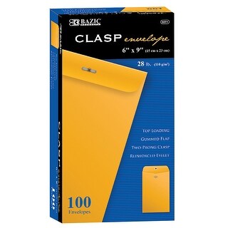 Bazic Clasp Envelopes 6 X 9 - Bed Bath & Beyond - 26618584
