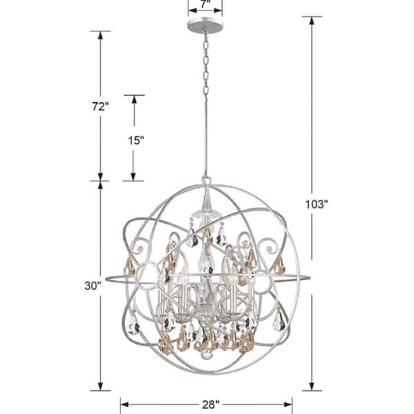 Crystorama Lighting Group Solaris 6 Light 28" Wide Wrought Iron Globe ...