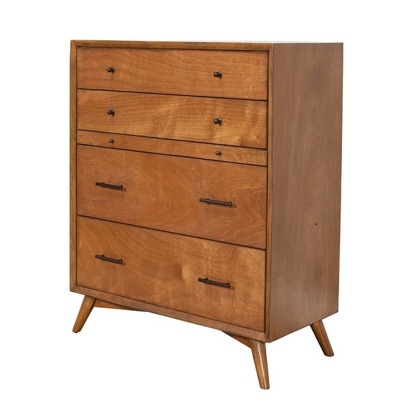 Ian 43 Inch 4 Drawer Tall Dresser Chest, Pull Out Tray, Acorn Brown ...