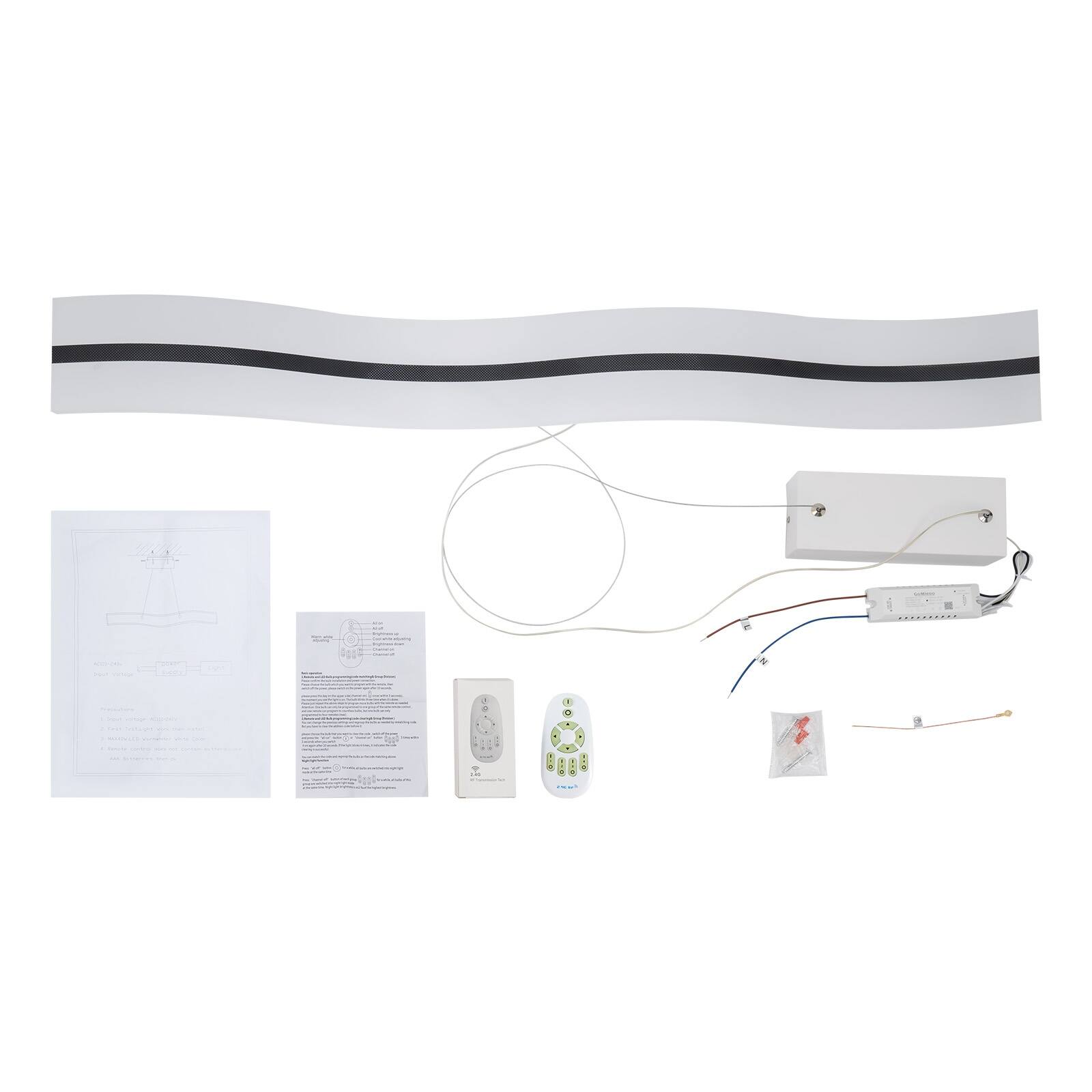 Dimmable Linear LED Wave Pendant Remote Control - 39.4" - On Sale - Bed ...