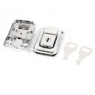 2pcs 1.9" Length Metal Spring Loaded Toggle Catch Latch Hasp w Keys ...