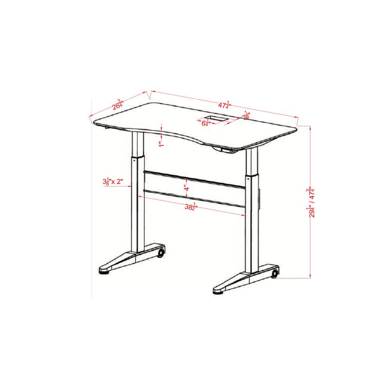 Glidene Modern 47-inch Metal Adjustable Standing Desk by Furniture of ...