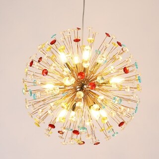 12-Light Glam Sputnik Starburst Pendant Beaded Firework Sunburst Orb ...