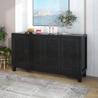 Large Storage Space Sideboard with 4 Door Buffet Cabinet - Bed Bath ...