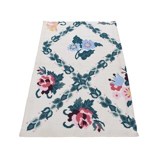 Shahbanu Rugs Ivory On Clearance Needlepoint Floral Design Portuguese ...