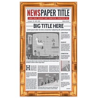 12.5x22 Newspaper Frame Solid Wood - Matte Gold Bamboo Finish - - Bed ...