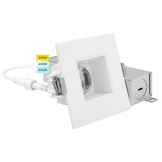 Luxrite 2" Square LED Recessed Light with J-Box, 3 Color Option 3000K ...