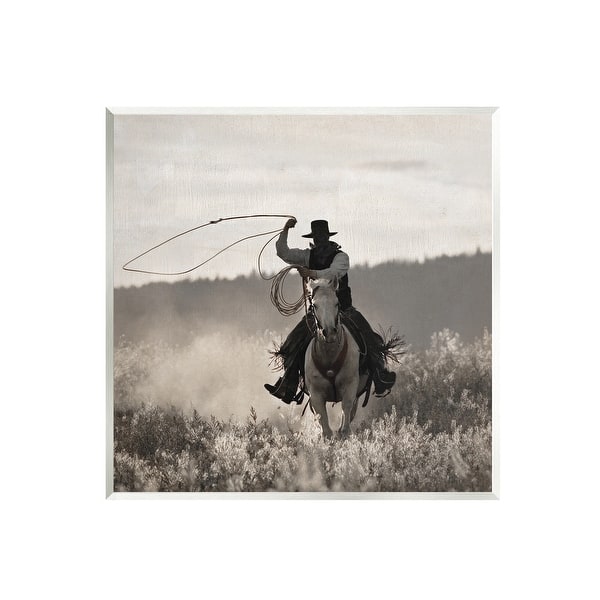Stupell Cowboy Lasso Western Photography Wall Plaque Art by Danita ...