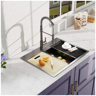 Stainless Steel kitchen sink with Spraing Neck faucet - Bed Bath ...
