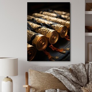 Designart "Hebrew Hebrew Scrolls Of Wisdom" Judaism Canvas Wall Art ...