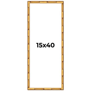 15x40 Frame Gold Bamboo Solid Wood Picture Frame | 1 Inch Moulding ...