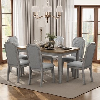 7-Piece Farmhouse Dining Set Family Dining Table Set - Bed Bath ...