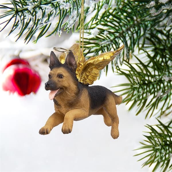 Design Toscano 'German Shepherd Angel' Dog Christmas Ornament - Bed ...