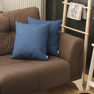 Set Of 2 Blue Textured Pillow Covers - Bed Bath & Beyond - 39555917