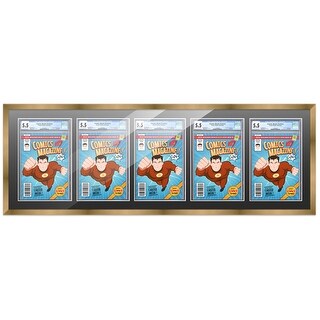 Comic Book Frame Wall Display with Mat for 5 CGC, CBCS OR PGX Graded ...