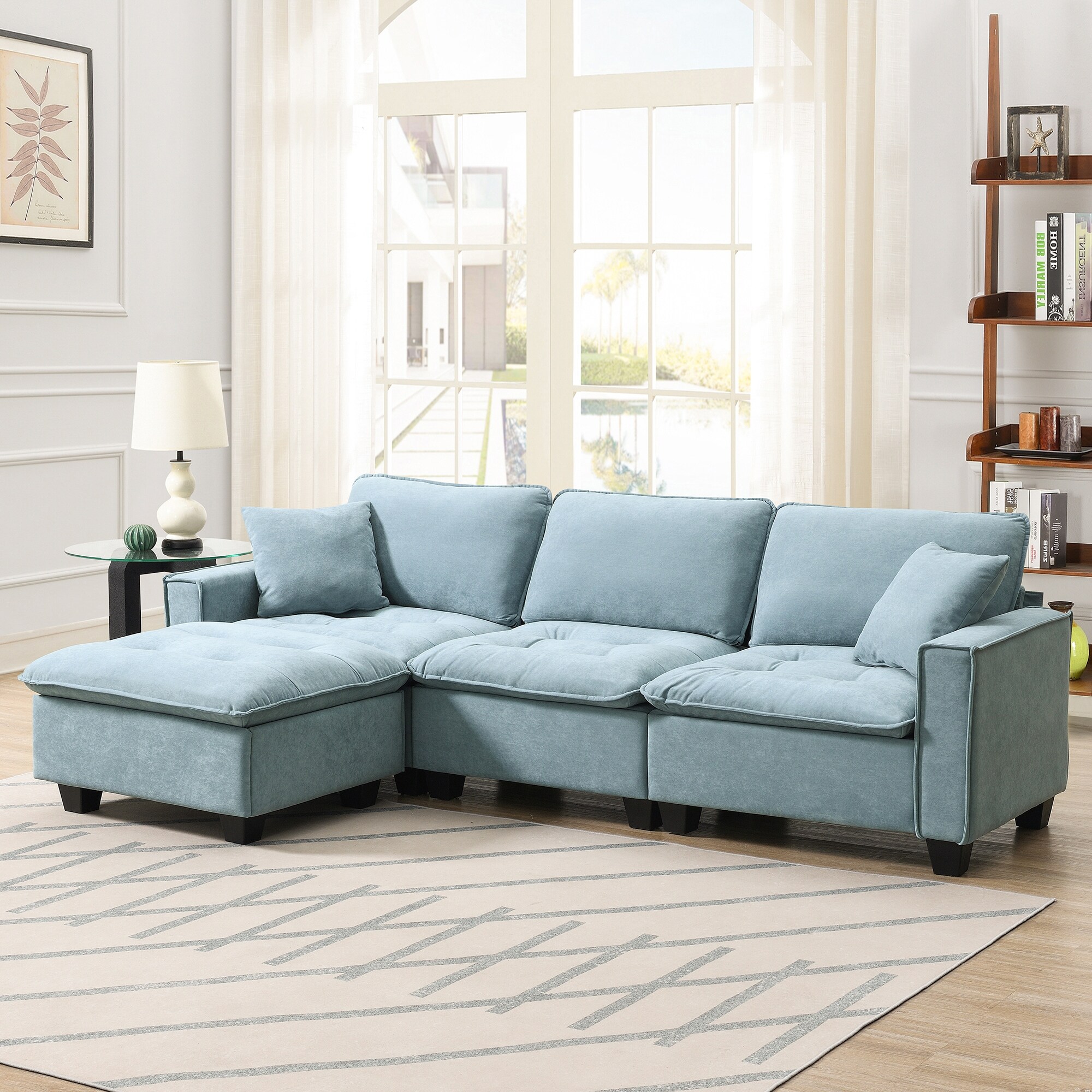 Sofa set with chaise lounge store