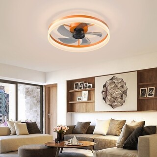 Modern Dimmable LED Ceiling Fan with Lights, Thin Embedded Design ...