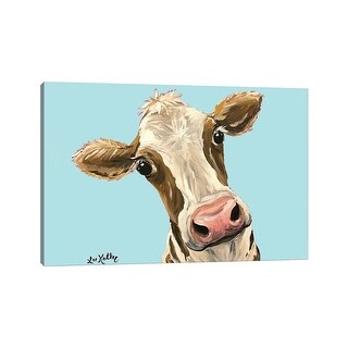iCanvas "Cow Miss Moo Moo Turquoise" by Hippie Hound Studios Canvas ...