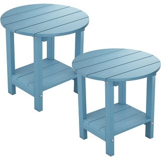 WINSOON All Weather HIPS Outdoor 2-Tier Outdoor Side Tables Adirondack ...