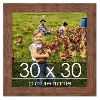 30x30 Frame Brown Barnwood Square Picture Frame with UV Acrylic Glass ...