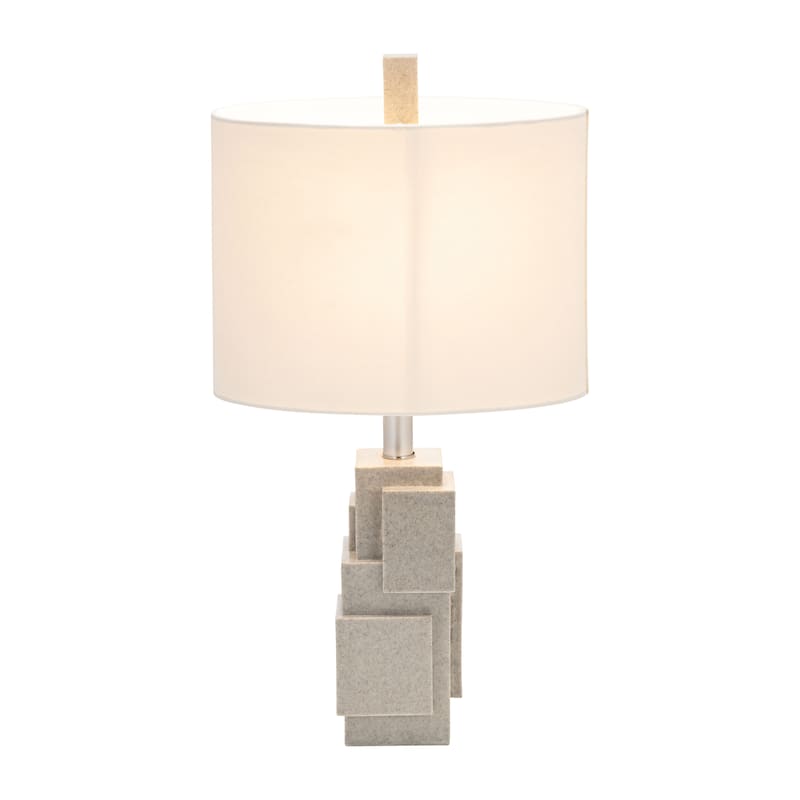 Sagebrook Home Modern Neutral 21" Block Table Lamp Contemporary Gray ...