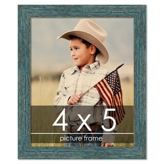 4x5 Distressed/Aged Complete Wood Picture Frame with UV Acrylic, Foam ...