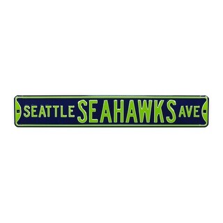 NFL Teams Steel Street Sign - SEATTLE SEAHAWKS AVE - 36" x 6" - Bed ...
